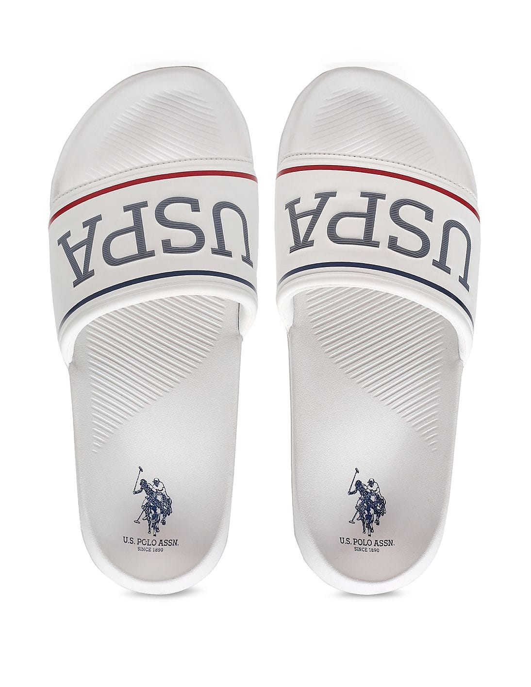 Buy U.S. Polo Assn. Men White Open Toe Logo Cloyee 4.0 Slides - NNNOW.com