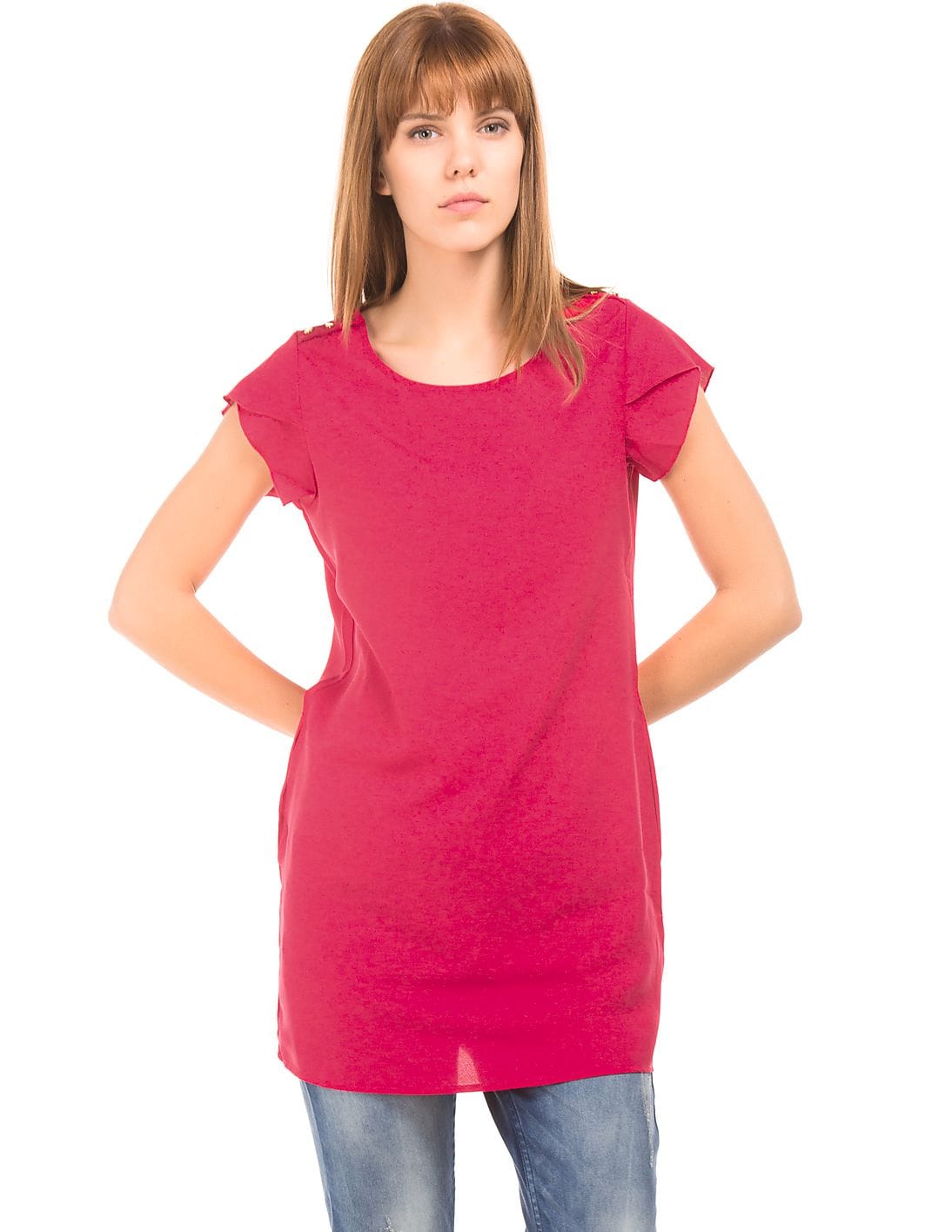 Buy Cherokee Overlapping Sleeve Solid Tunic - NNNOW.com